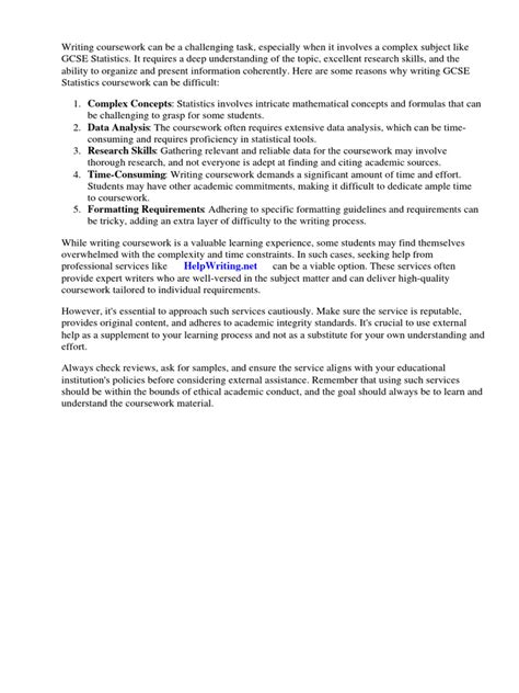 Gcse Statistics Coursework Template Pdf Statistics Sampling