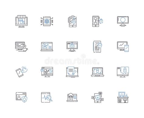 Data Highway Line Icons Collection Information Communication Nerk