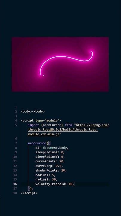 Three Js Neon Cursor Shorts Youtube