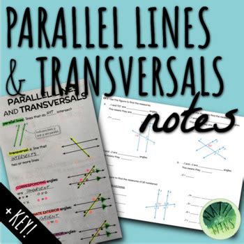 Parallel Lines Transversals Foldable Notes By MATH IN THE MTNS