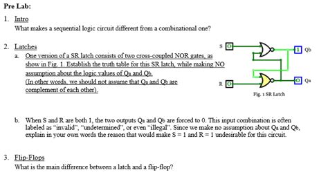 solved pre lab 1 intro what makes a sequential logic
