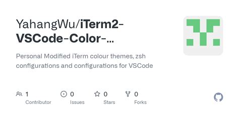 Github Yahangwuiterm2 Vscode Color Configuration Personal Modified