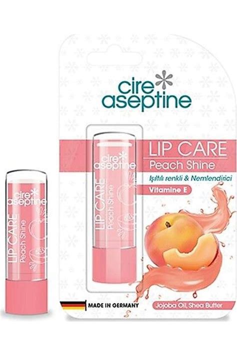 Cire Aseptine Lip Care Peach Shine Nemlendirici Işıltılı Dudak Bakım