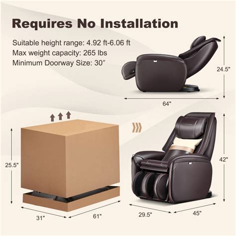 Full Body Zero Gravity Sl Track Massage Chair With Pillow Costway