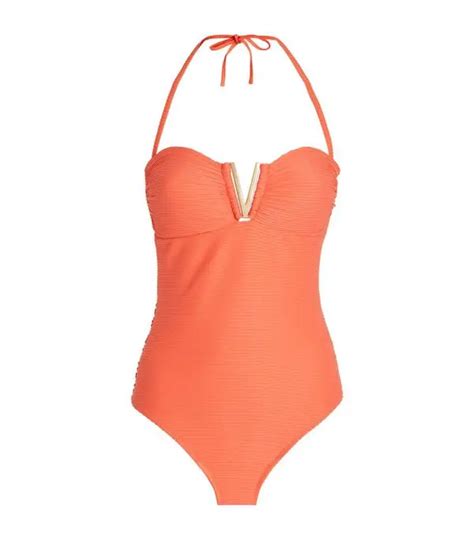 Heidi Klein V Bar Tortola Swimsuit Orange Editorialist