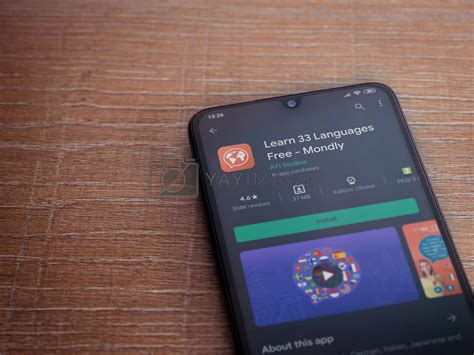 Mondlay Language Learning App Play Store Page On The Display O By
