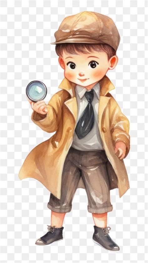 PNG Detective Portrait Standing Figurine Free PNG Rawpixel