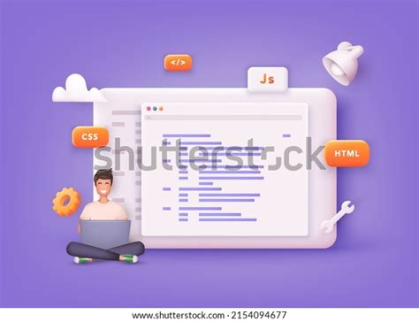 Programación Y Codificación De Sitios Web Vector De Stock Libre De Regalías 2154094677