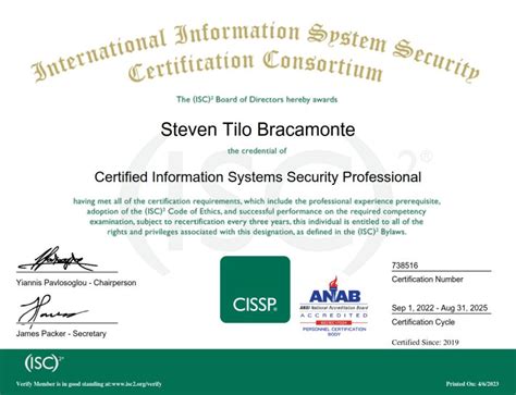 Steven Bracamonte On Linkedin Posting My Latest Cissp Certification As It Seems The Credly