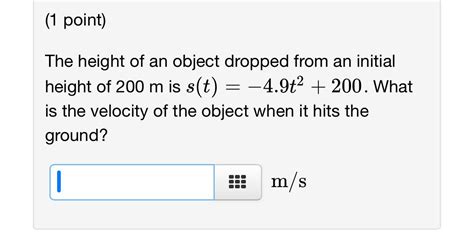 Solved The Height Of An Object Dropped From An Initial