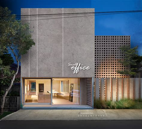 Desain Fasad Kantor Kecil Perpaduan Minimalis Industrial Dan Modern Argajogja