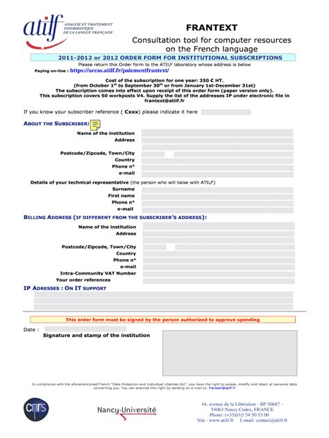 Abonnement Aux Bases De Donn Es Form Fill Out And Sign Printable Pdf