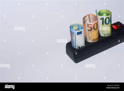 Energy Consumption And Increase In Electricity Prices Three Euro Bills