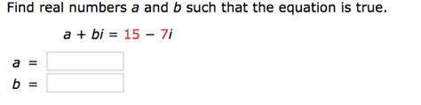 solved find real numbers a and b such that the equation is