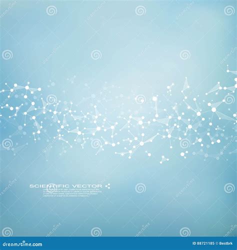 Dna μορίων και διάνυσμα νευρώνων μοριακή δομή Συνδεδεμένες γραμμές με τα σημεία Γενετικές