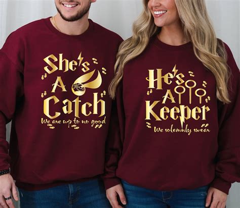 Shes A Catch Hes A Keeper Sweatshirts Matching Couples Sweatshirts