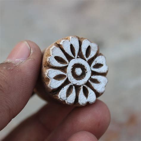 Buy Floral Fabric Block Print Stamp Carve Wooden Stamp Indian Fabric Block Stamp Flower Block