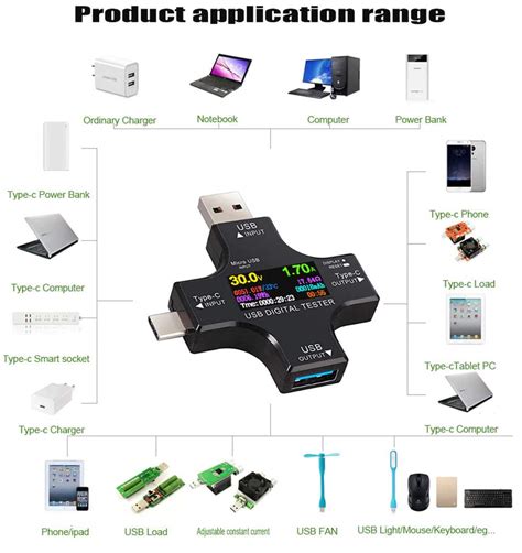 ΗΛΕΚΤΡΙΚΑ ΟΡΓΑΝΑ ΜΕΤΡΗΣΗΣ USB Testers 12 σε 1 USB Micro USB Type C Tester with Color