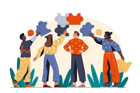 Premium Vector Teamwork On Common Goal Collaboration Or Cooperation Vector