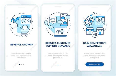 The Significance Of Customer Engagement Platform Blue Onboarding Mobile App Screen Vector