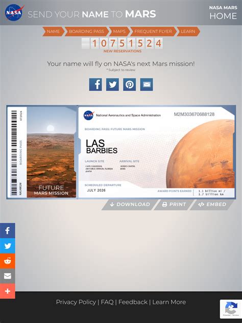 Boarding Pass Future Mars Mission Pdf