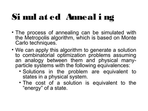 Simulated Annealing Presentation Ppt Physics Science