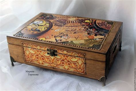 Купить Шкатулка для хранения часов украшений Большая Повелитель времени коричневый