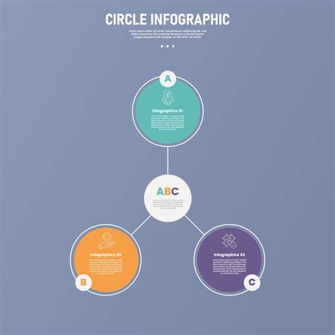 Premium Vector 3 Point Circle Infographic Stage Or Step Template With Hierarchial Structure