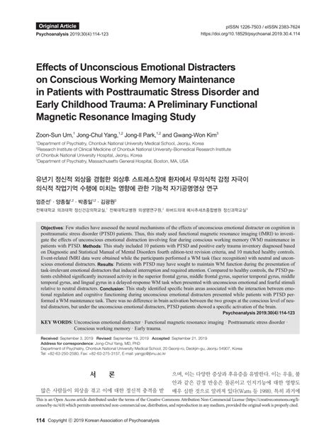 Pdf Effects Of Unconscious Emotional Distracters On Conscious Working