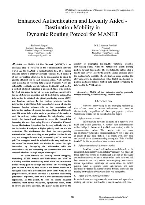 Pdf Enhanced Authentication And Locality Aided Destination Mobility In Dynamic Routing