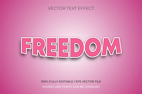 자유 타이포그래피 세련된 텍스트 효과 편집 가능한 현대적인 글꼴 스타일 프리미엄 벡터