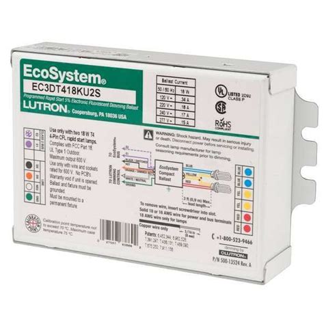Lutron Lutron Ecosystem Dimming Ballast 120 277 Volt Lamp Ec3dt418ku2s Zoro