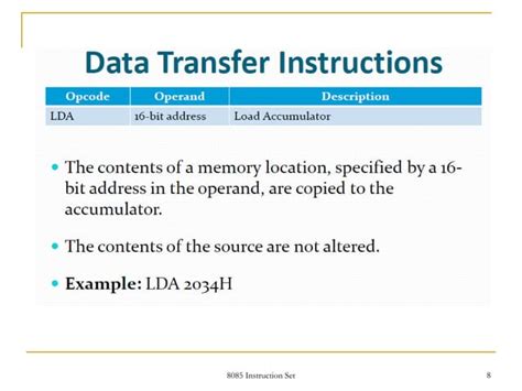 Data Transfer Instruction Set Of 8085 Micro Processor Ppt Computing Technology And Computing