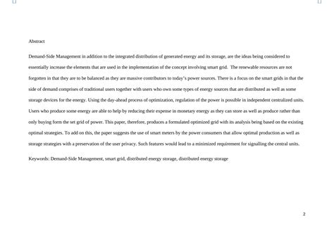 Demand Side Management In Smart Grids Assignment