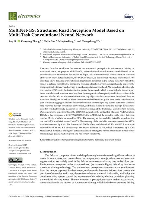Pdf Multinet Gs Structured Road Perception Model Based On Multi Task