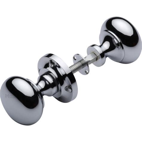 Victorian Cushion Door Knobs On Rose In Polished Chrome From Cheshire