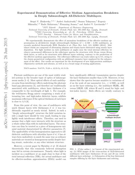 Pdf Experimental Demonstration Of Effective Medium Approximation
