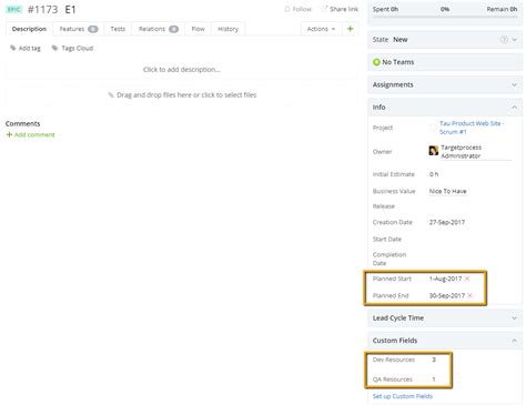 Custom Field Values Summary On Timeline Targetprocess Enterprise Agility Solution