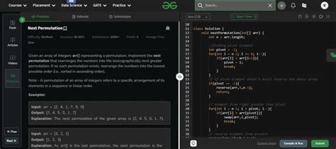 160daysofdsa Dsa Geeksforgeeks Codingchallenge Nextpermutation Java Vishal Shishodia