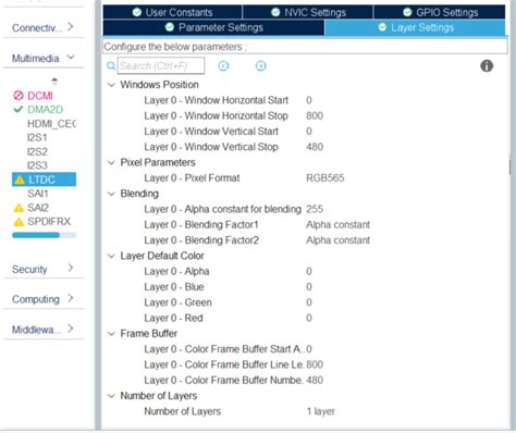 How Can I Set Extra Ram And Flash For Tft Lcd Disp Stmicroelectronics Community