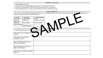 ABC Behavior Chart By Rachel Bloss Coaching TPT