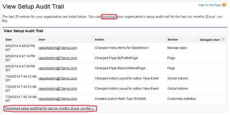 View Setup Audit Trail In Salesforce ~ Salesforce Tutorials