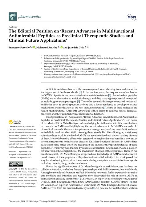 Pdf The Editorial Position On ‘recent Advances In Multifunctional