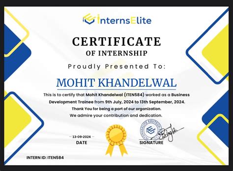 I Am Thrilled To Share That I Have Successfully Completed My Business Development Internship At