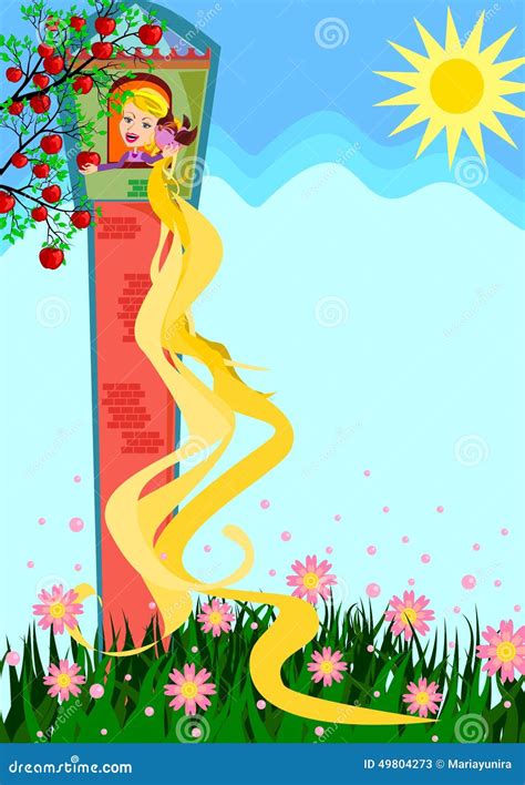 Rapunzel Stock Vector Illustration Of Wallpaper Tower 49804273