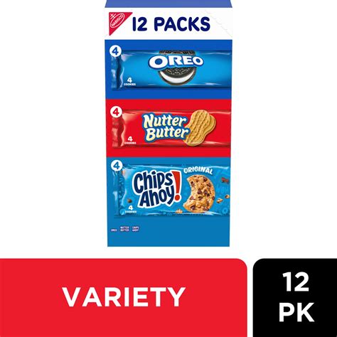 Nabisco Cookie Variety Pack Oreo Nutter Butter Chips Ahoy Halloween Snacks 12 Snack Packs