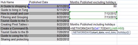 Using The Datedif Networkdays Month Year And Today Functions In