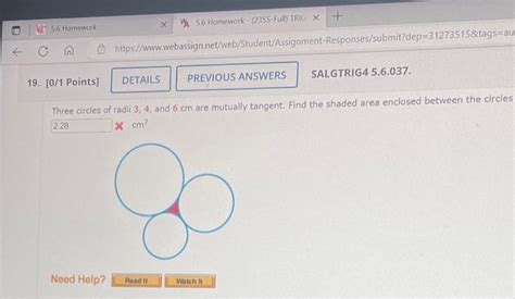Solved Three Circles Of Radii 3 4 And 6 Cm Are Mutually