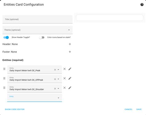 Utility Meter Entities Not Being Displayed In Dashboards Or Cards At All Frontend Home