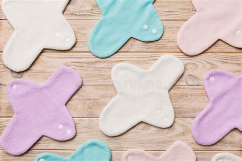 Eco Friendly Reusable Fabric Women S Pads Set Of Colorful Bright Reusable Menstrual Pads Stock